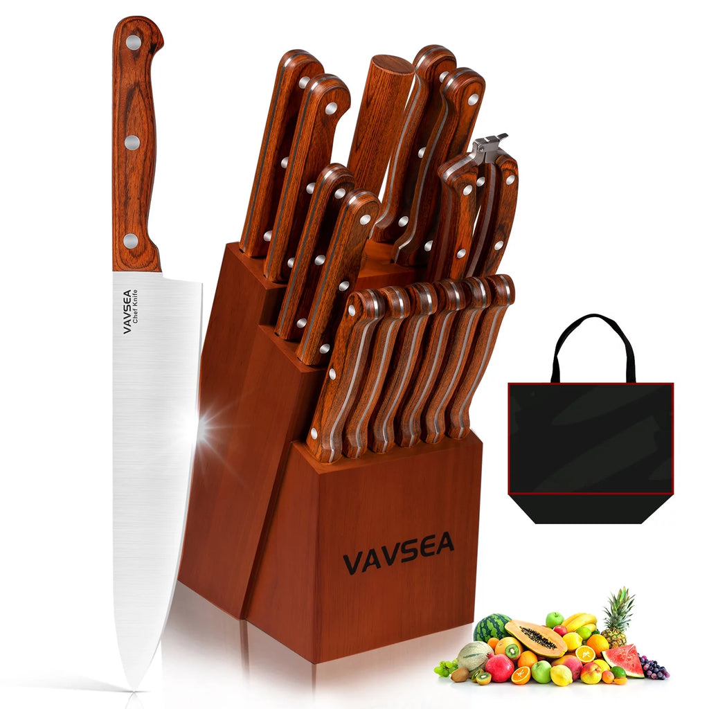 VAVSEA 16 Piece Kitchen Knife Set - Keystone BBQ Supply